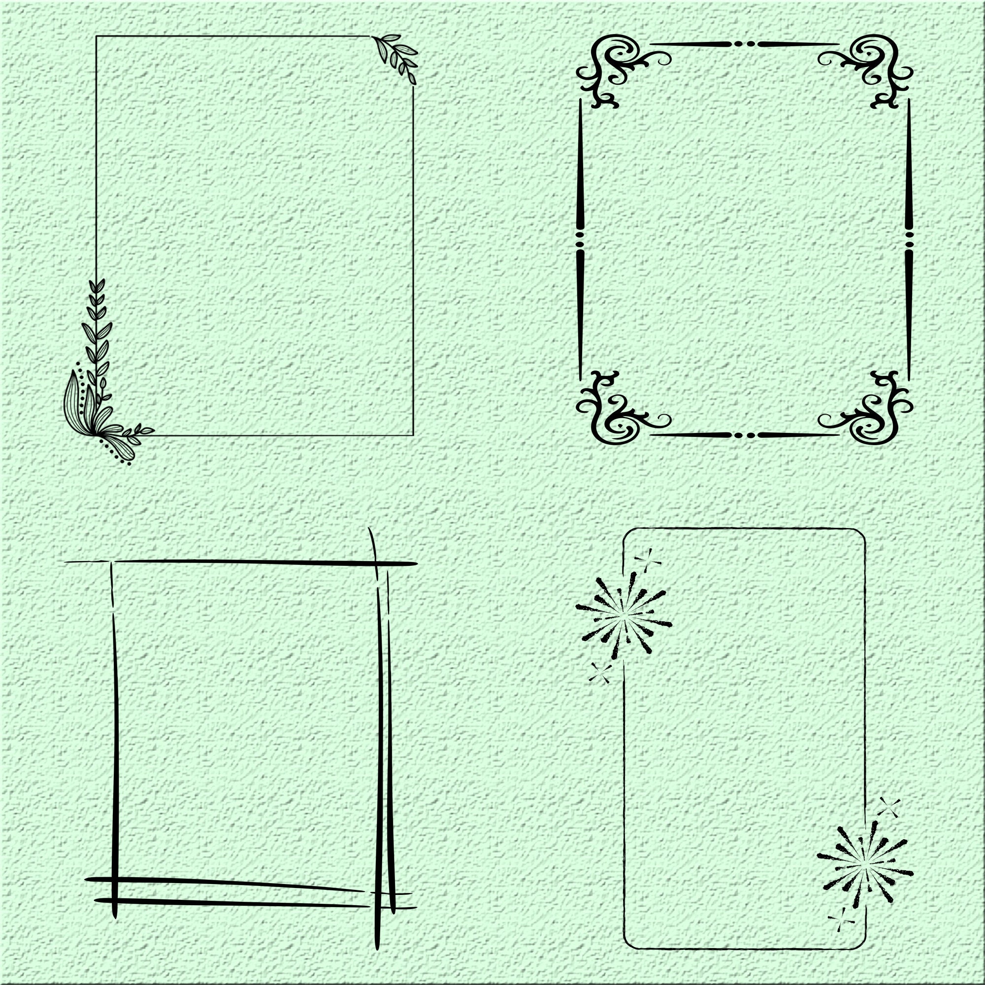 Frame Borders Clip Art With Transparent and White Background | 25 ...