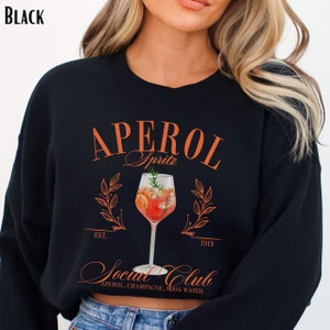 Aperol Spritz Sweatshirt Retro Cocktail Sweater Funny Social Hour Girls ...