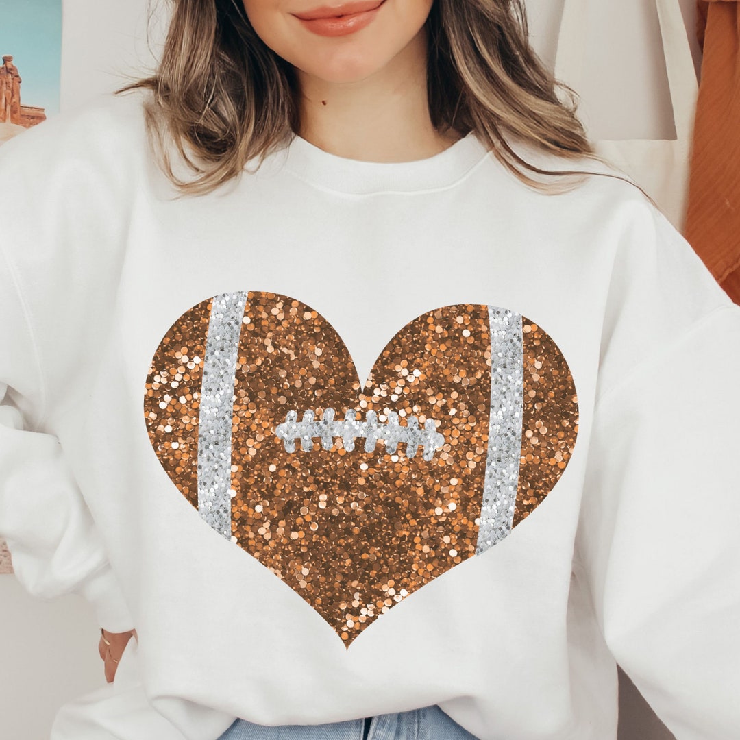 Cute Football Sweatshirt Preppy Football Heart Sweater for Mom Trendy ...
