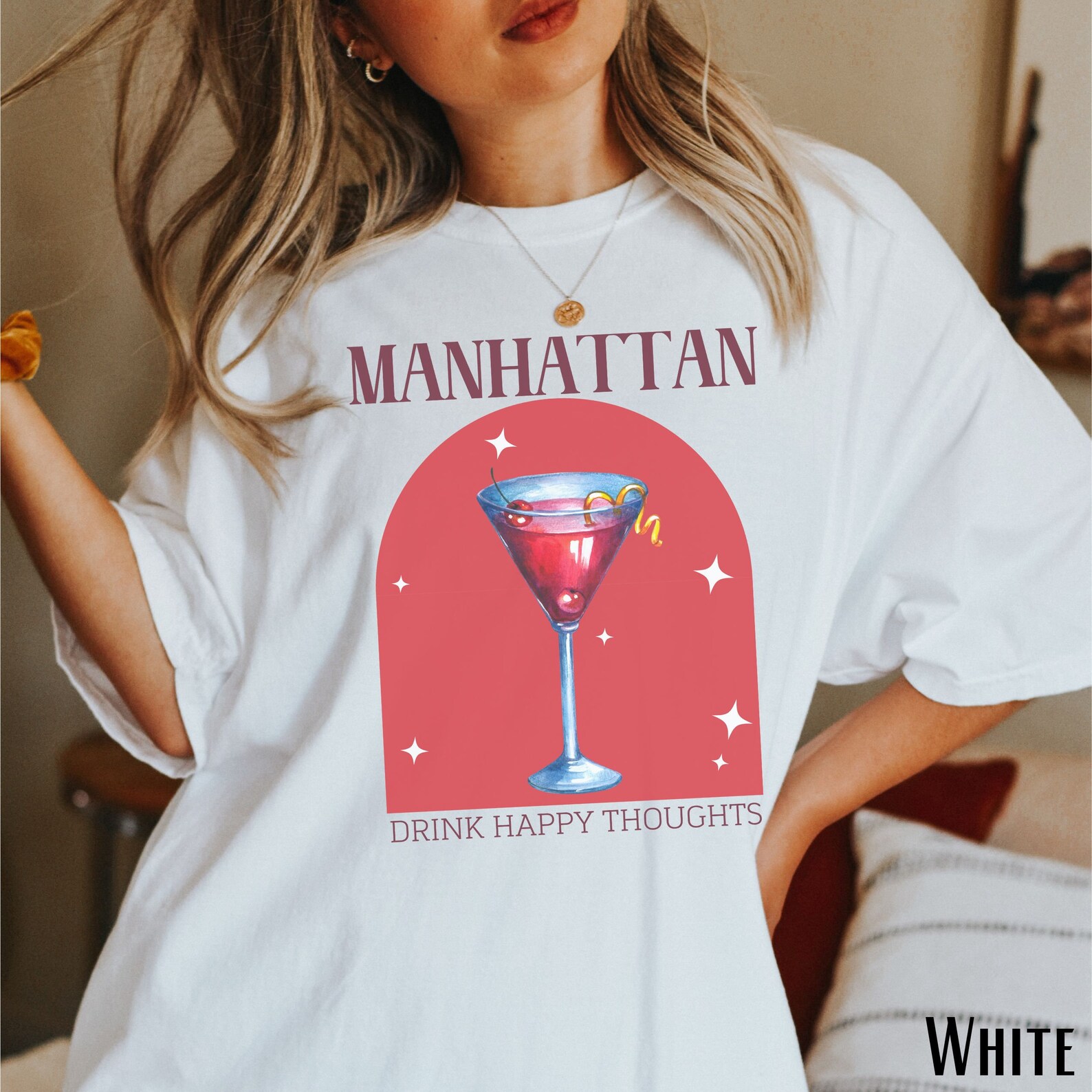 Manhattan Shirt Retro Cocktail Tshirt Funny Social Hour Girls Club Tee ...