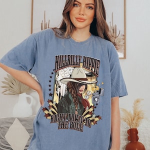 Hillbilly Hippie Shirt Cute Cowgirl Country Music Tshirt for Concert ...