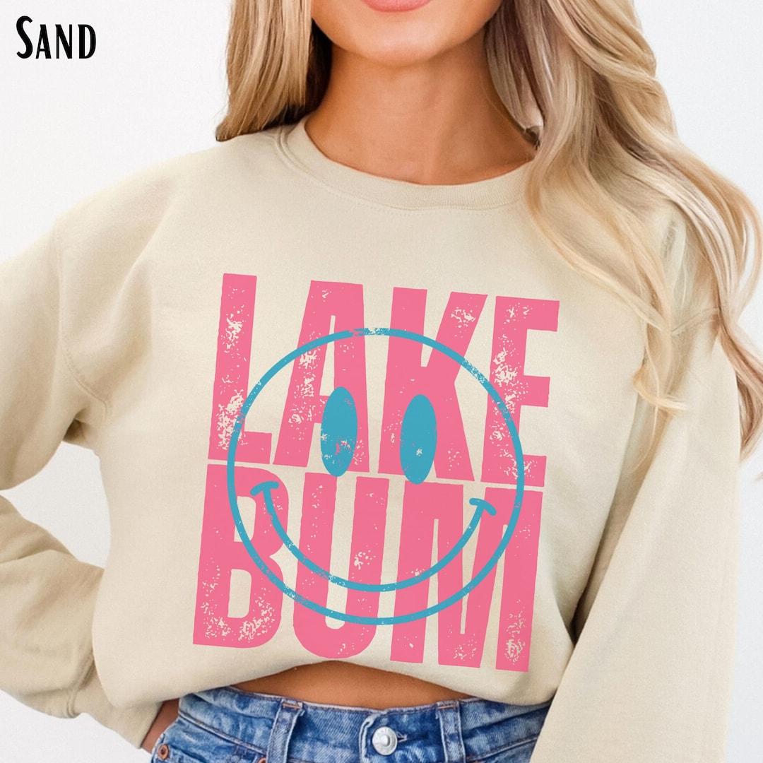 Lake Bum Sweatshirt Cute Summer Vacation Sweater Retro Beachy River Day ...