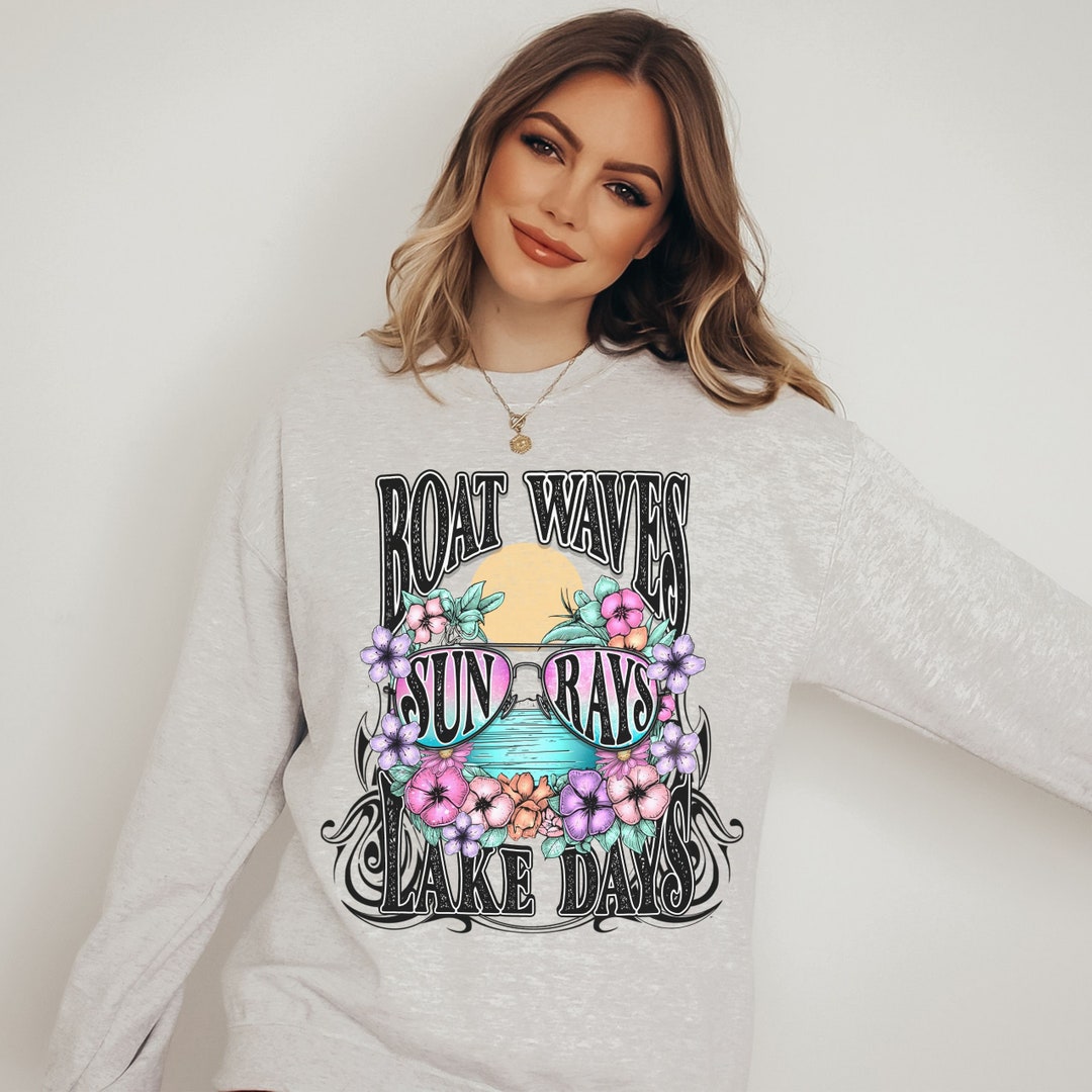 Retro Lake Sweatshirt Cute Summer Preppy Crewneck Coconut Girl Beachy ...