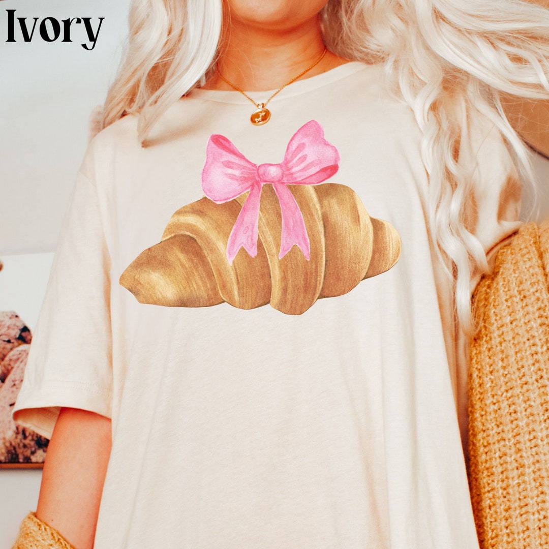 Coquette Croissant Shirt Cute Soft Girl Era Tshirt Preppy Cottagecore ...