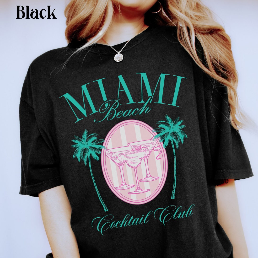 Miami Beach Shirt Cute Florida Cocktail Club Tshirt Funny Social Hour ...