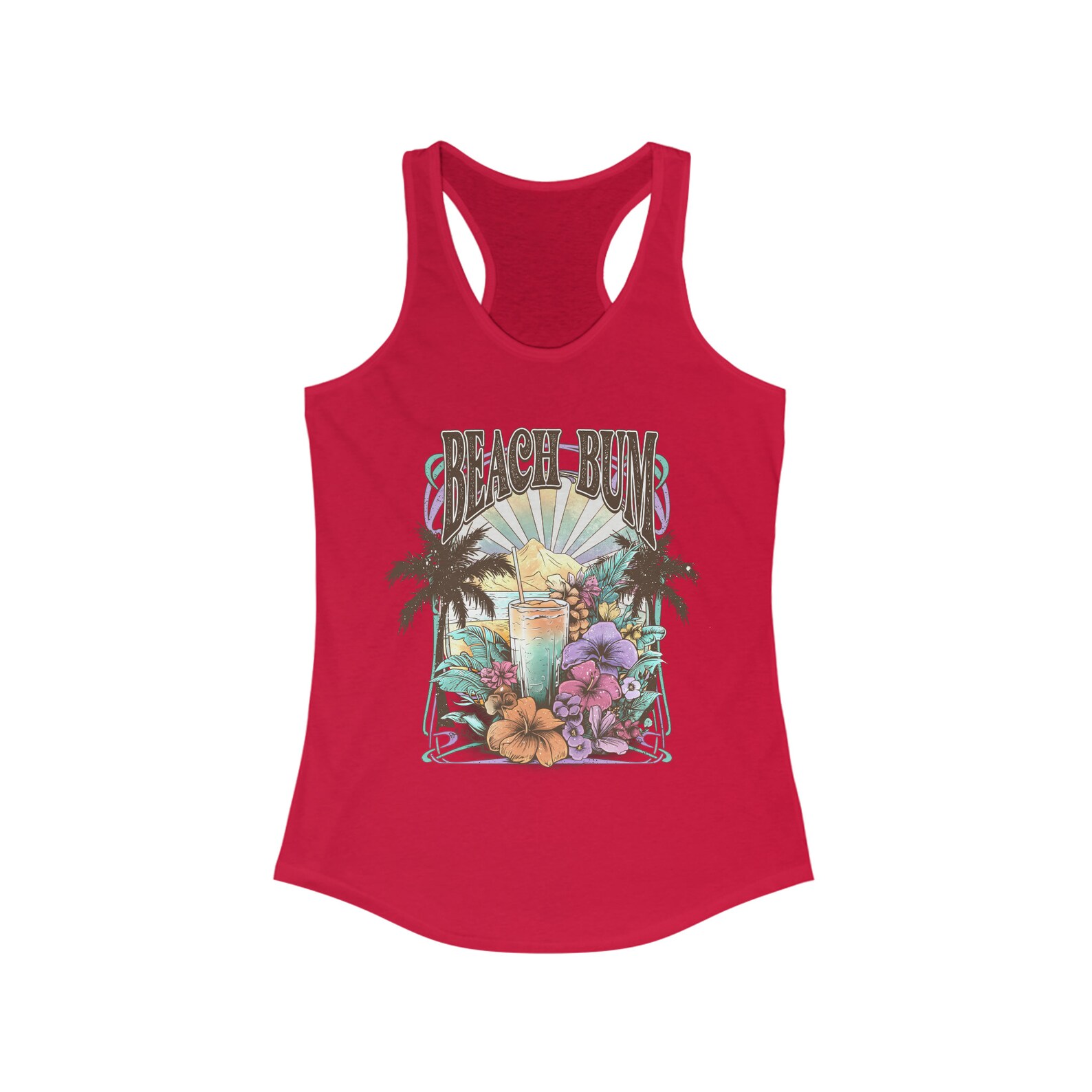 Retro Summer Tank Top Coconut Girl Racerback Tank Beachy Tee for Teens ...