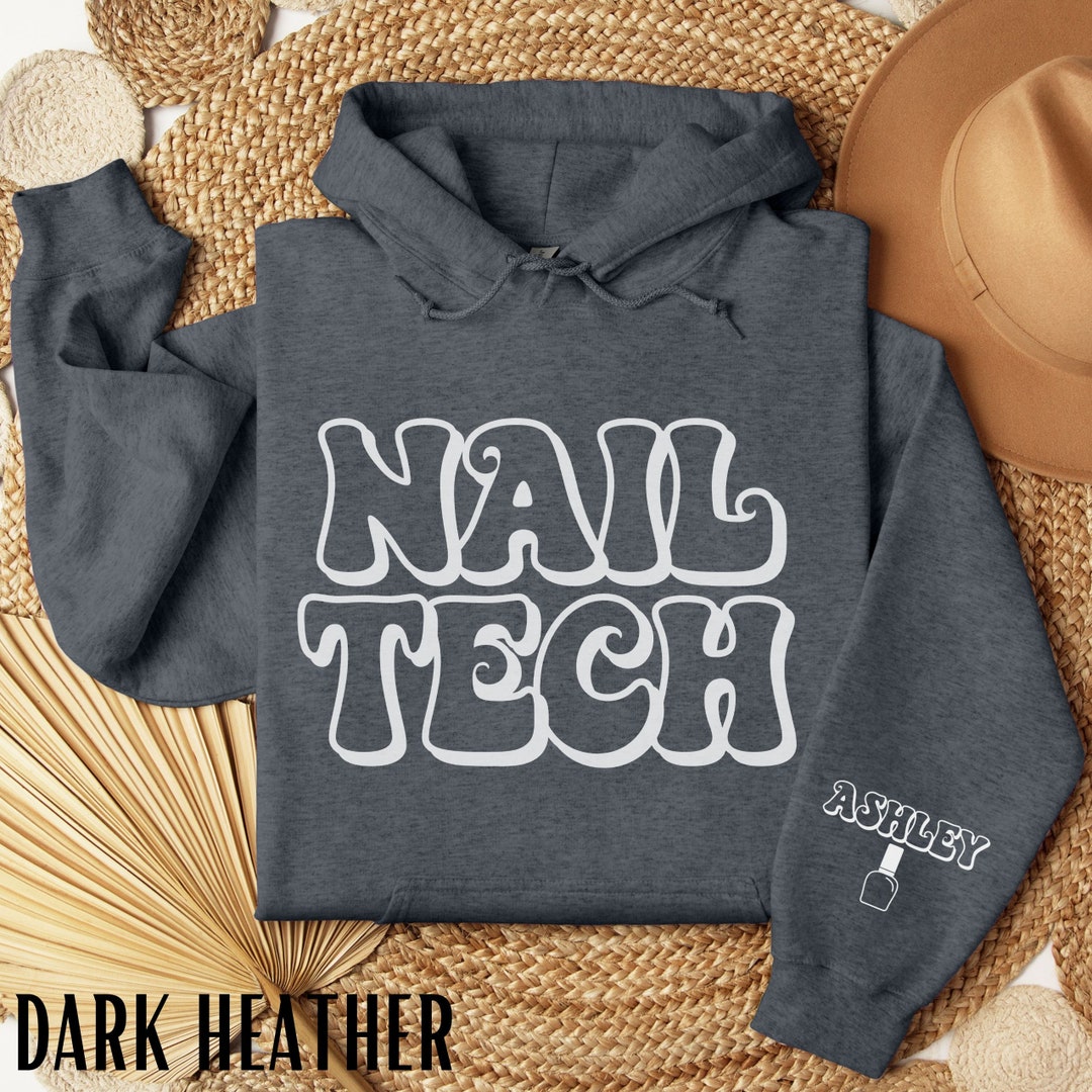 Custom Nail Tech Hoodie Personalized Manicurist Sweatshirt Cute Name on ...