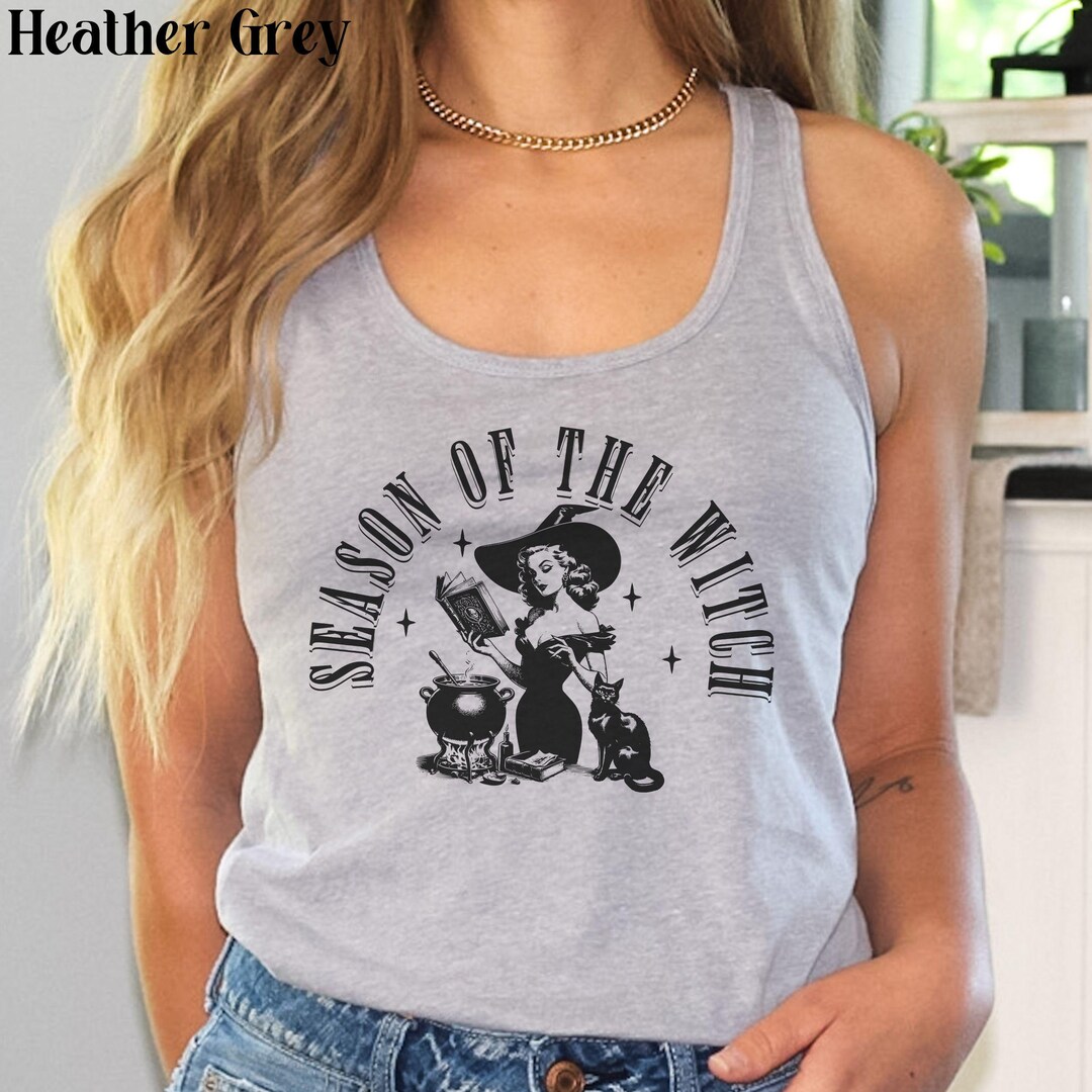 Season of the Witch Tank Top Funny Vintage Halloween Racerback Cute ...