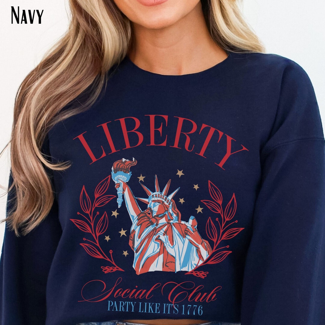 Statue of Liberty Sweatshirt Funny 4th of July Sweater Cute Social Hour ...