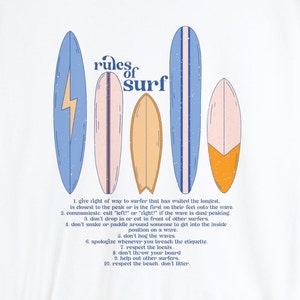 Comfort Colors Retro Surf Rules Sweatshirt Surf Board Preppy Crewneck ...