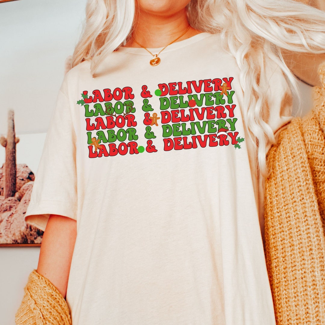 Labor and Delivery Christmas Shirt Cute L and D Xmas Tshirt Retro LD ...