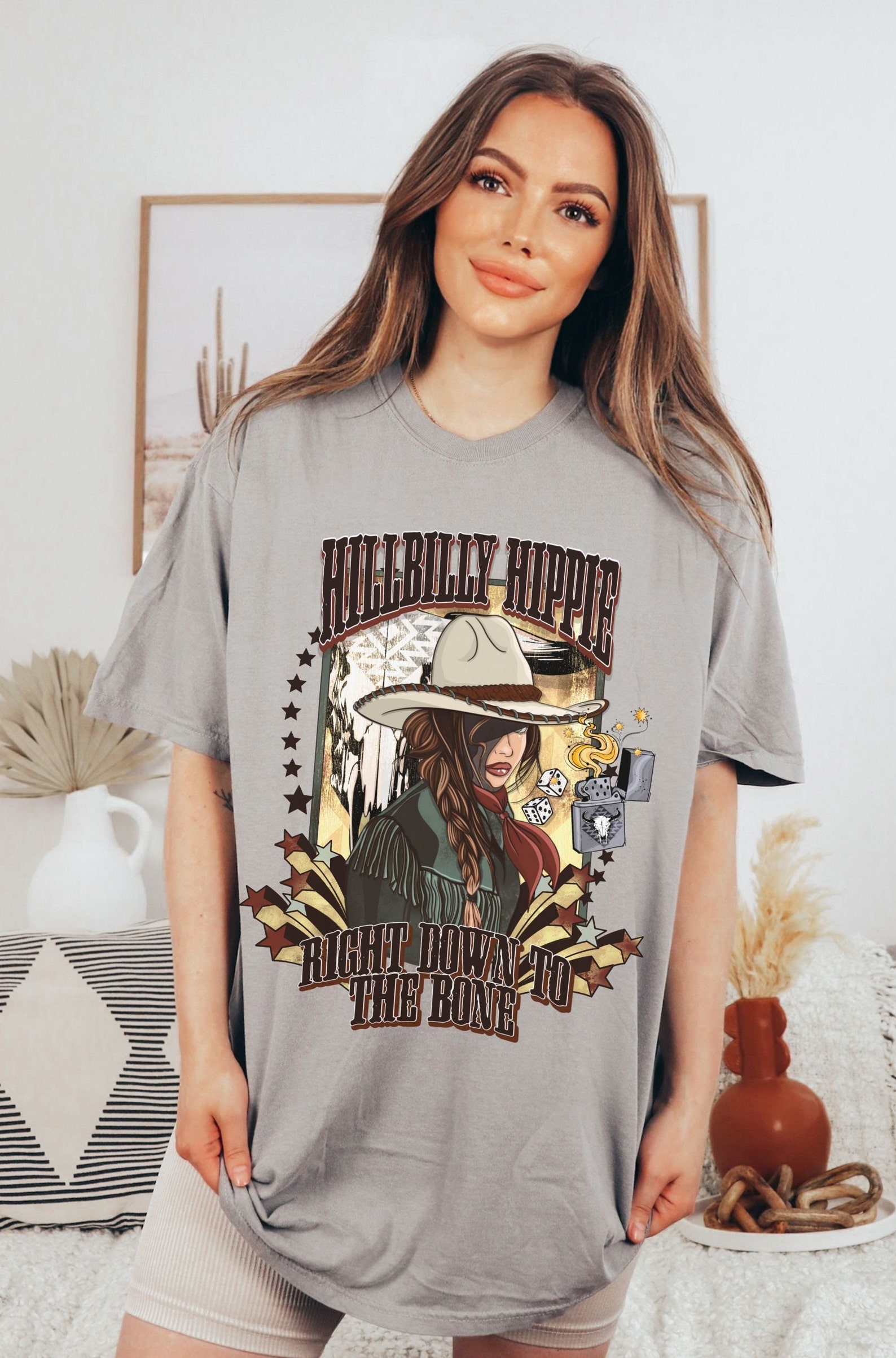 Hillbilly Hippie Shirt Cute Cowgirl Country Music Tshirt for Concert ...
