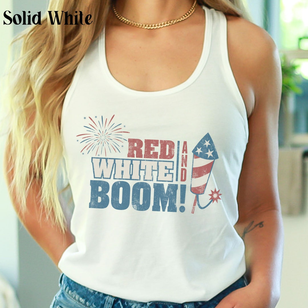 Fireworks Tank Top Cute 4th of July Racerback Retro Patriotic American ...