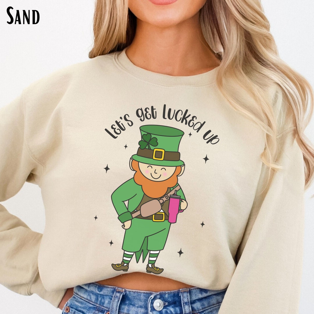 Funny St. Patrick's Day Sweatshirt Boujee Leprechaun Sweater Cute Get ...
