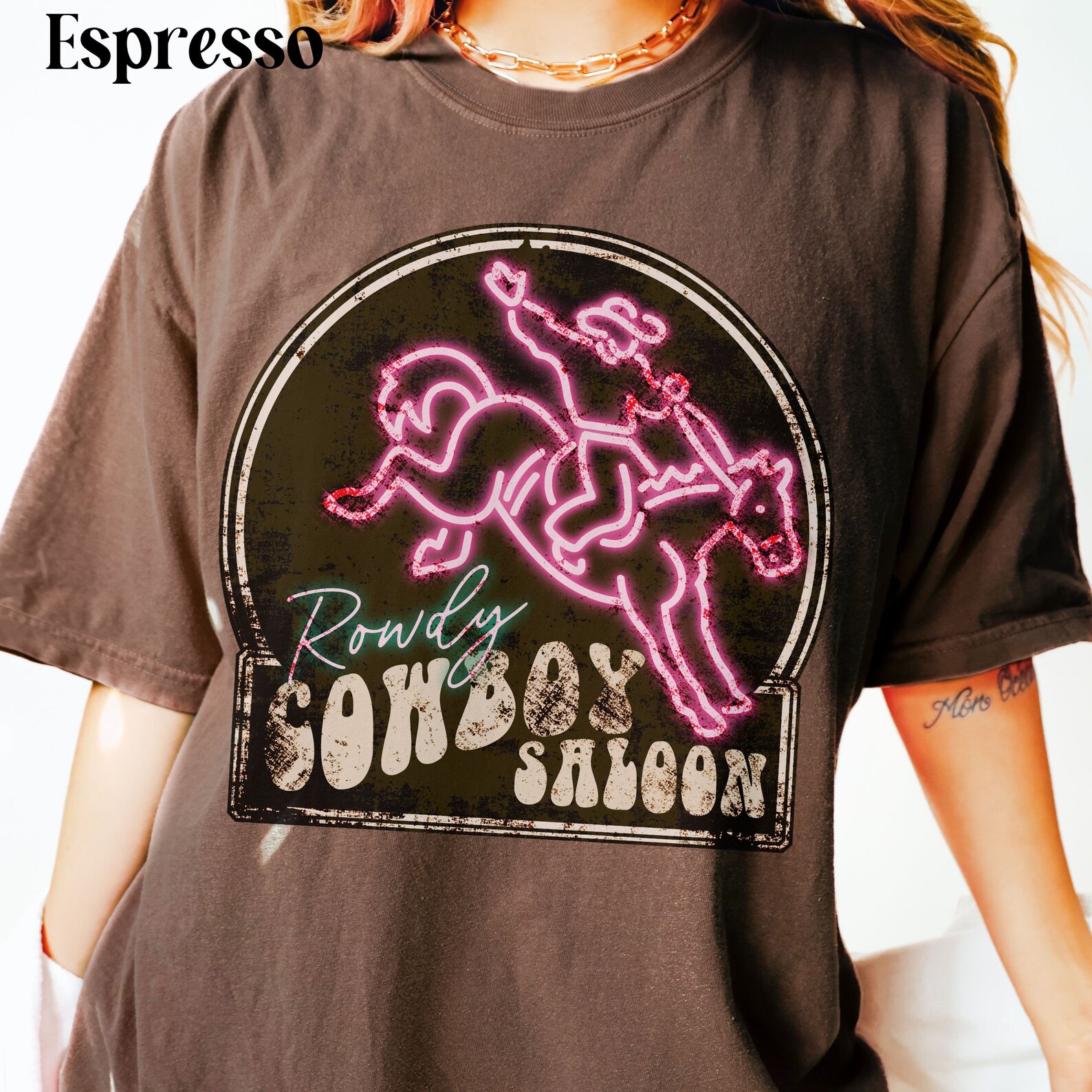 Rowdy Cowboy Saloon Shirt Cute Vintage Cowgirl Tshirt Retro Country ...
