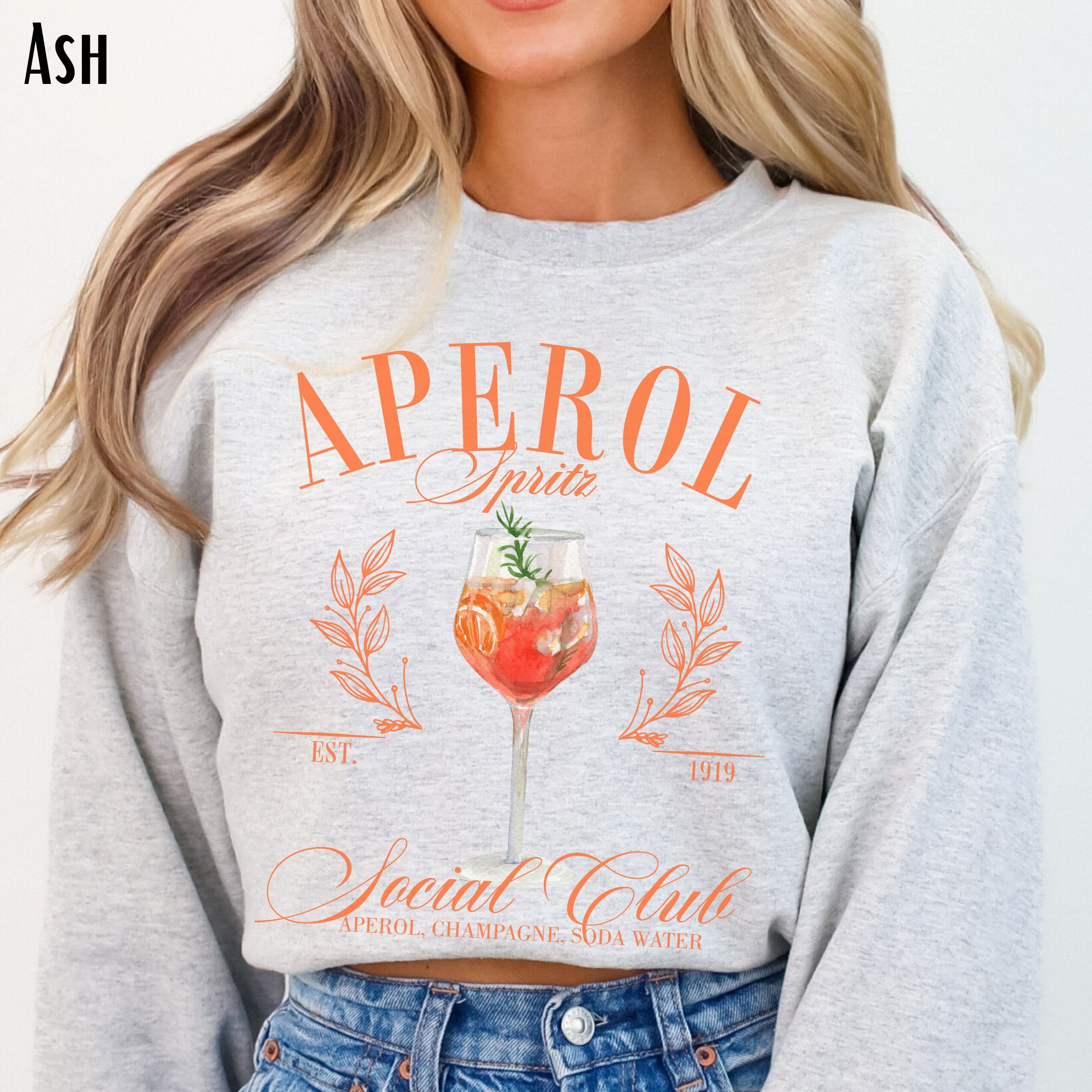Aperol Spritz Sweatshirt Retro Cocktail Sweater Funny Social Hour Girls ...