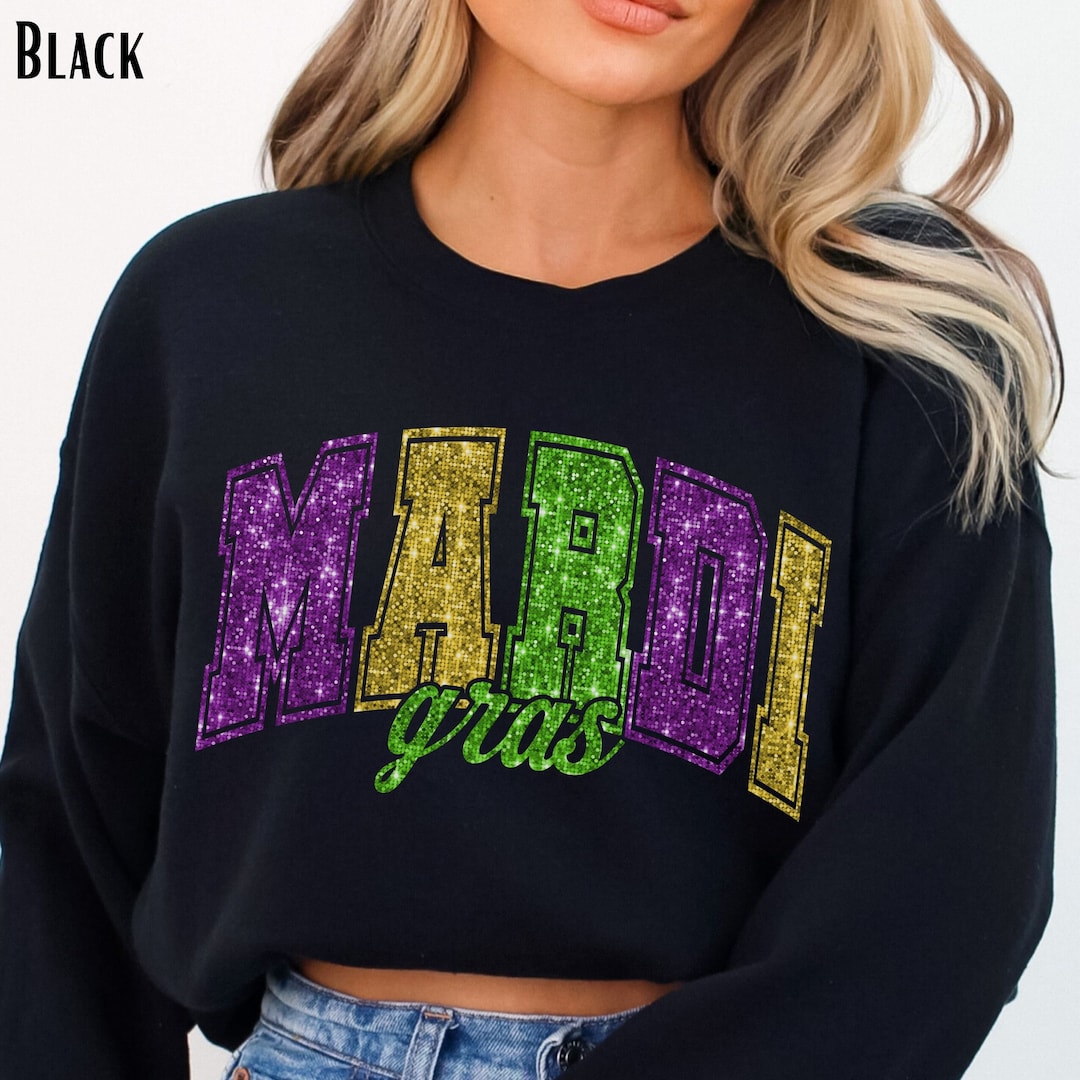 Preppy Mardi Gras Sweatshirt Cute New Orleans Sweater Retro Louisiana ...