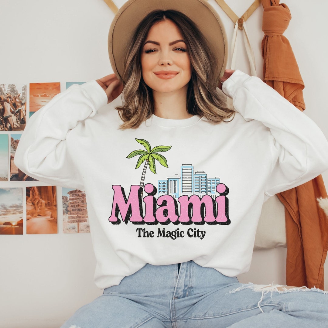 Miami Sweatshirt Cute Florida Sweater Retro Vintage Beachy Crewneck ...