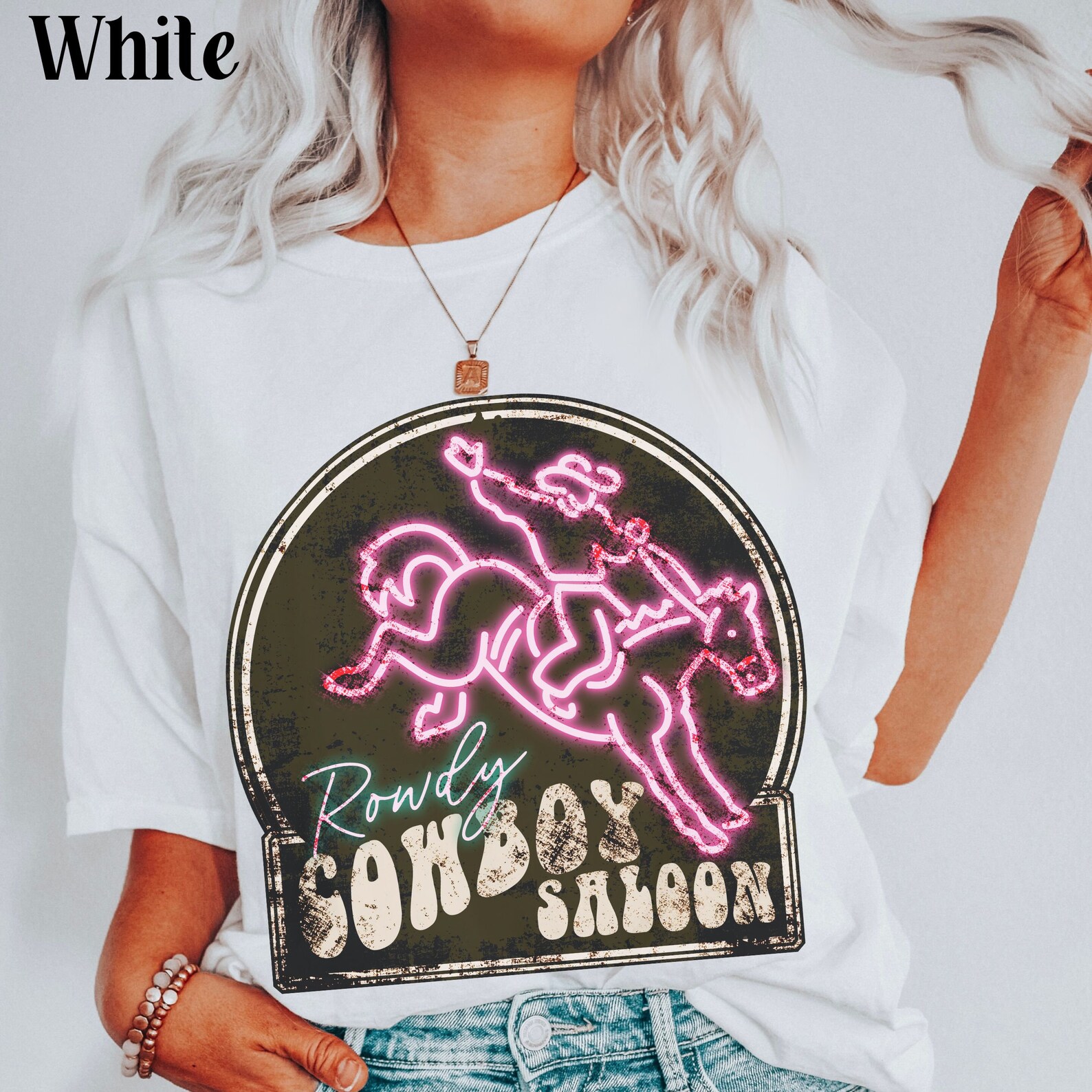 Rowdy Cowboy Saloon Shirt Cute Vintage Cowgirl Tshirt Retro Country ...