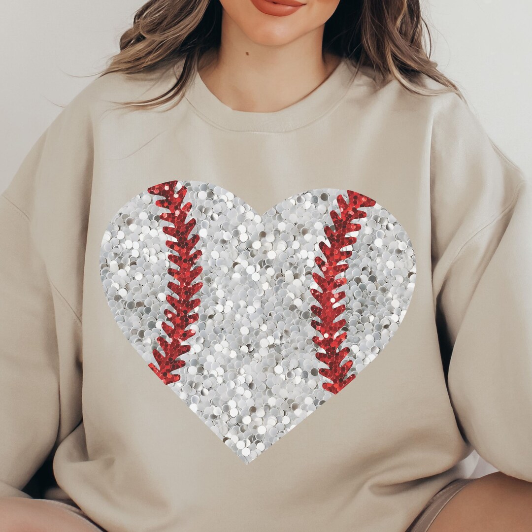 Cute Baseball Sweatshirt Preppy Baseball Heart Sweater for Mom Trendy ...