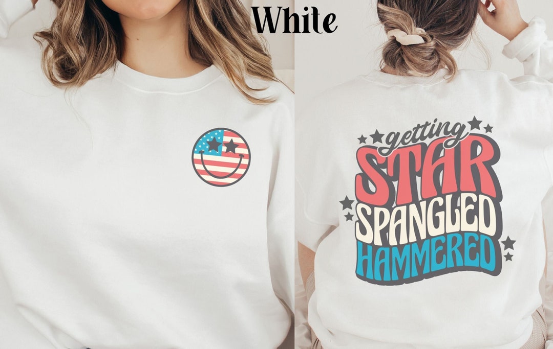 Star Spangled Hammered Sweatshirt Funny 4th of July Sweater Retro ...