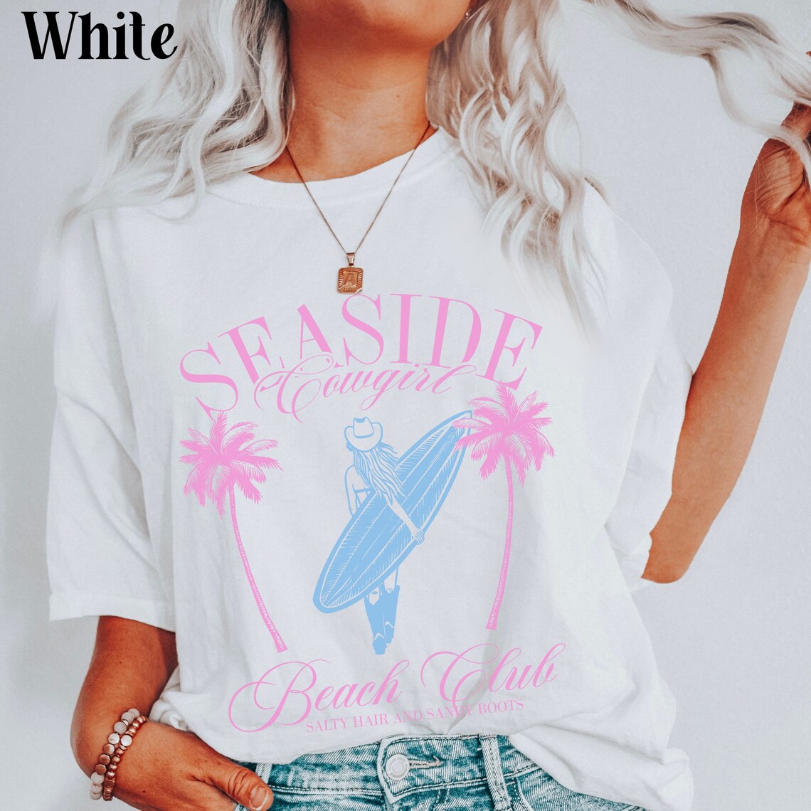 Seaside Cowgirl Shirt Cute Beach Club Tshirt Preppy Western Graphic Tee ...