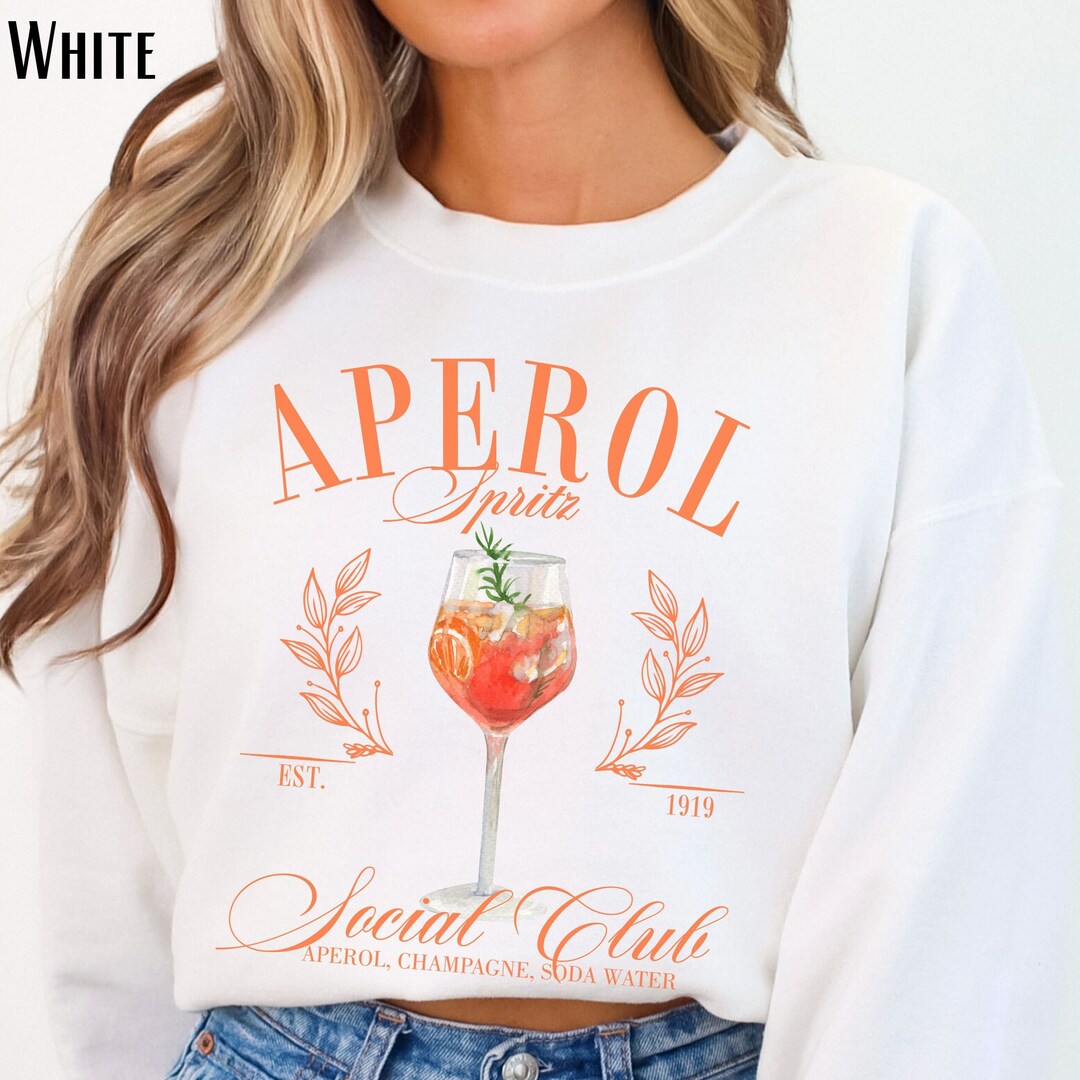 Aperol Spritz Sweatshirt Retro Cocktail Sweater Funny Social Hour Girls ...