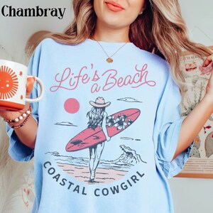 Seaside Cowgirl Shirt Cute Vintage Beachy Summer Tshirt Retro Western ...