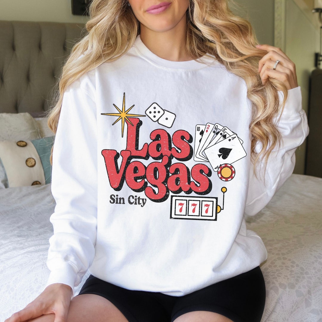 Las Vegas Sweatshirt Cute Retro Sin City Sweater Vintage Nevada Slot ...