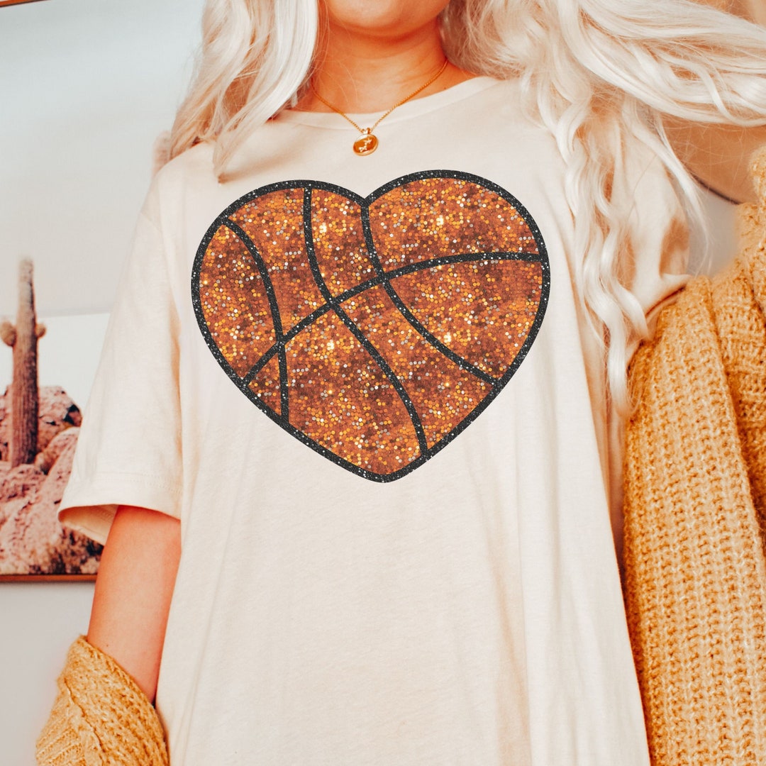 Cute Basketball Shirt Preppy Basketball Heart Tshirt for Mom Trendy ...