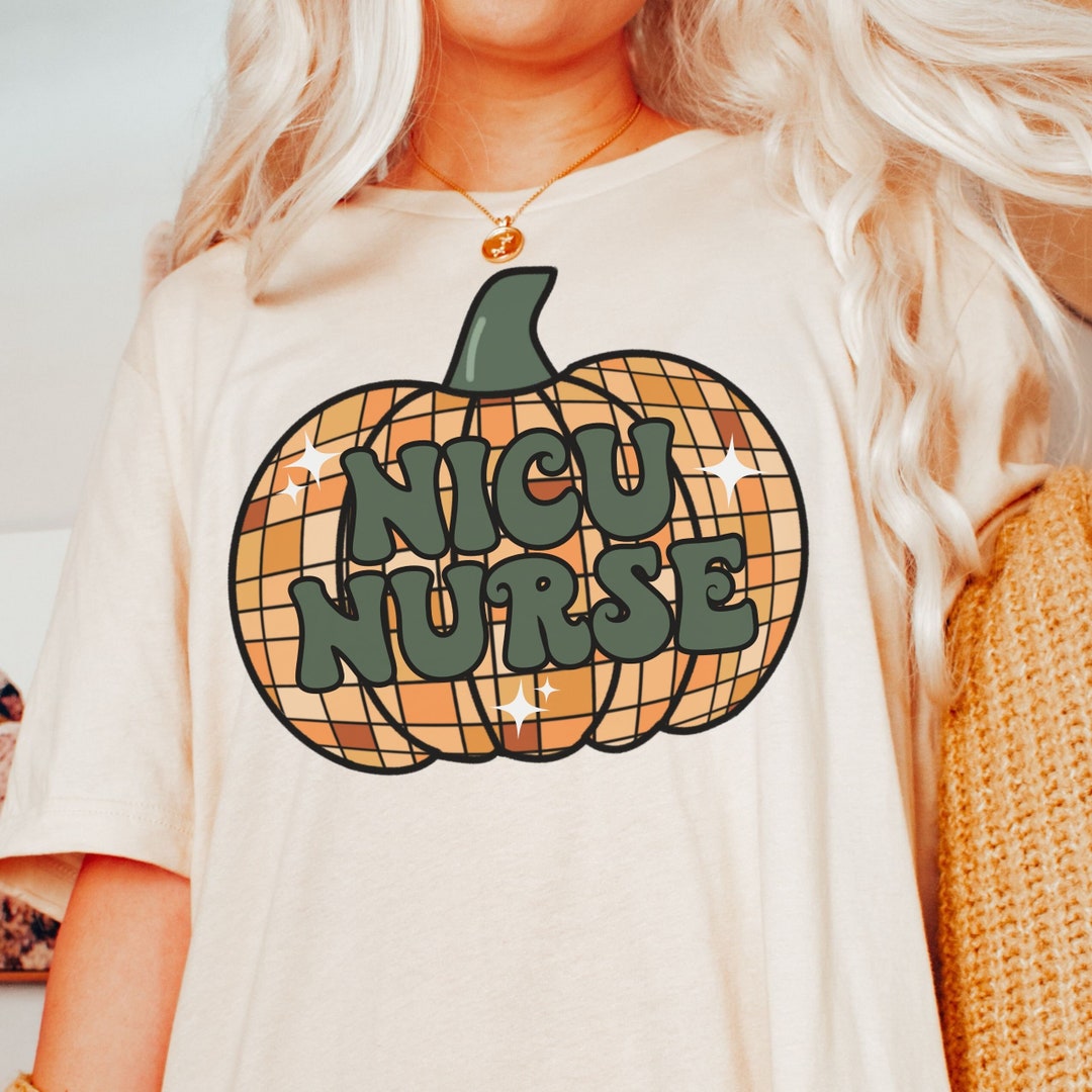 NICU Nurse Fall Shirt Cute Neonatal Intensive Care Unit Tshirt Retro ...