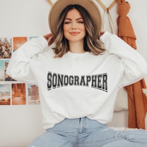 Preppy Sonographer Sweatshirt Ultrasound Tech Womens Crewneck Oversized ...