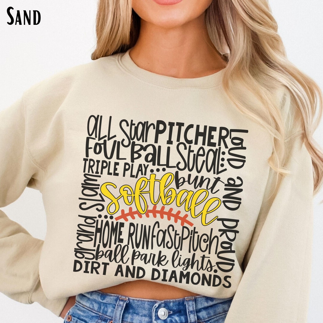 Cute Softball Sweatshirt Retro Sports Mama Sweater Preppy Game Day Mom ...