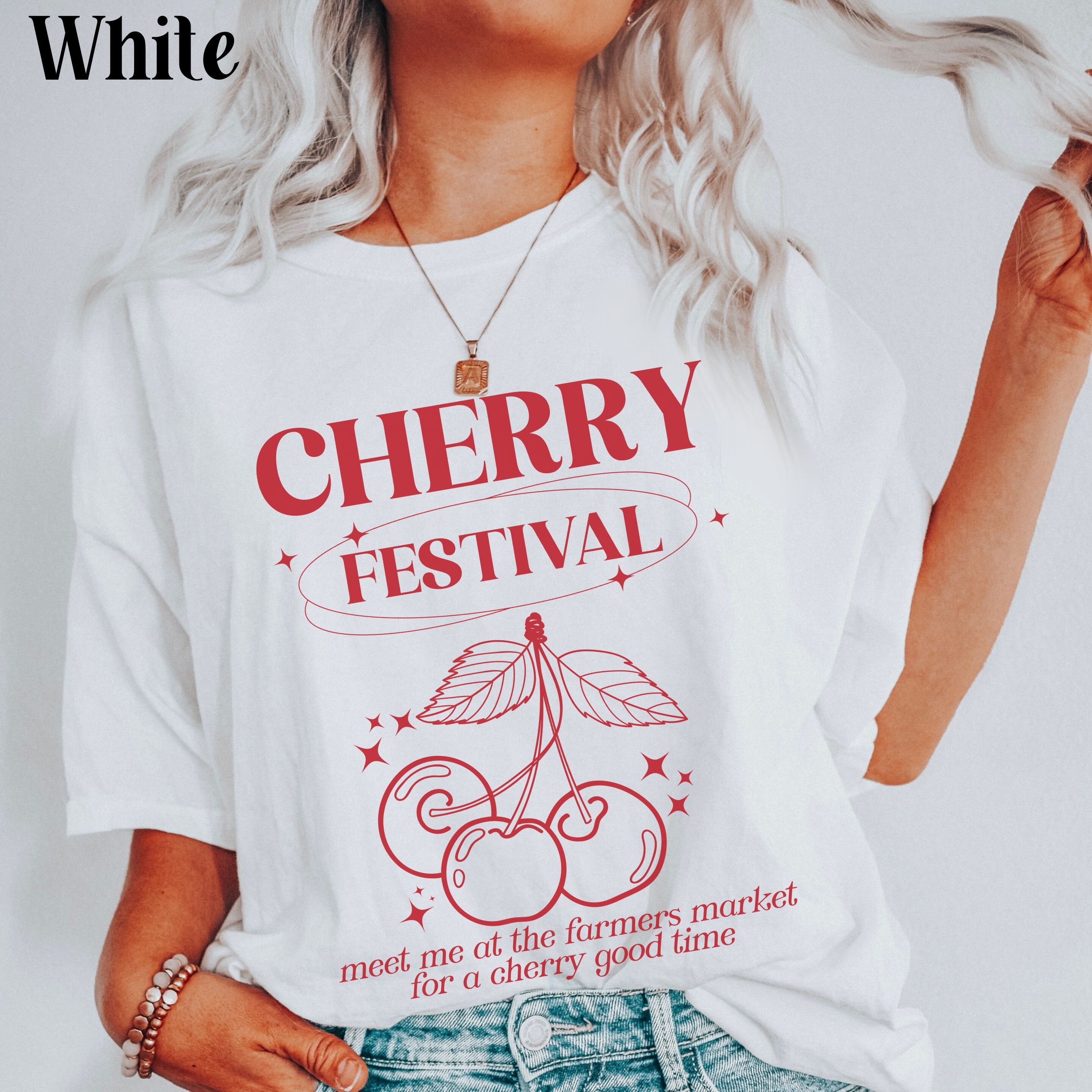 Cherry Festival Shirt Preppy Farmers Market Tshirt Cute Cottagecore Cherries Tee Retro Support ...