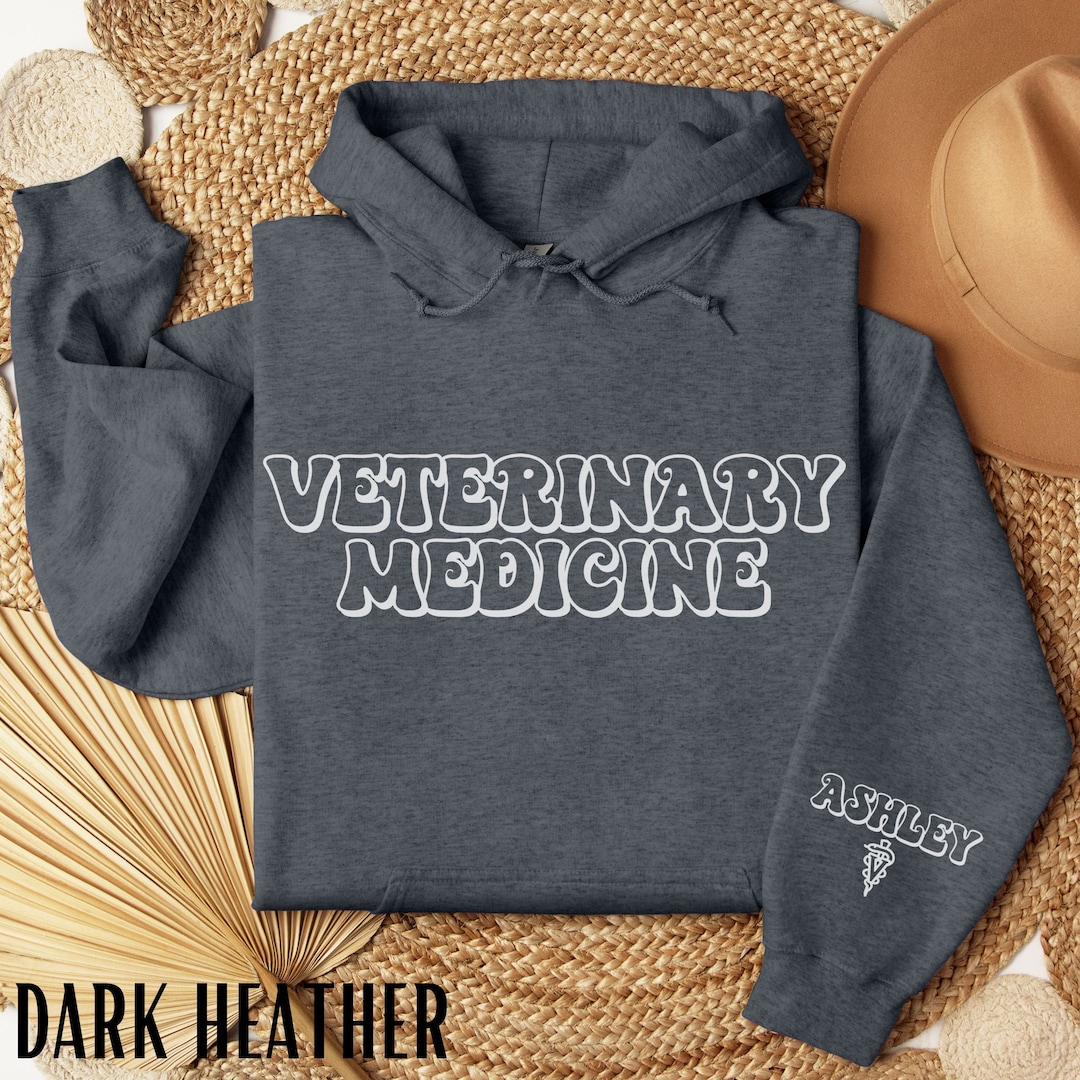 Custom Veterinary Medicine Hoodie Personalized Veterinarian Doctor Name ...