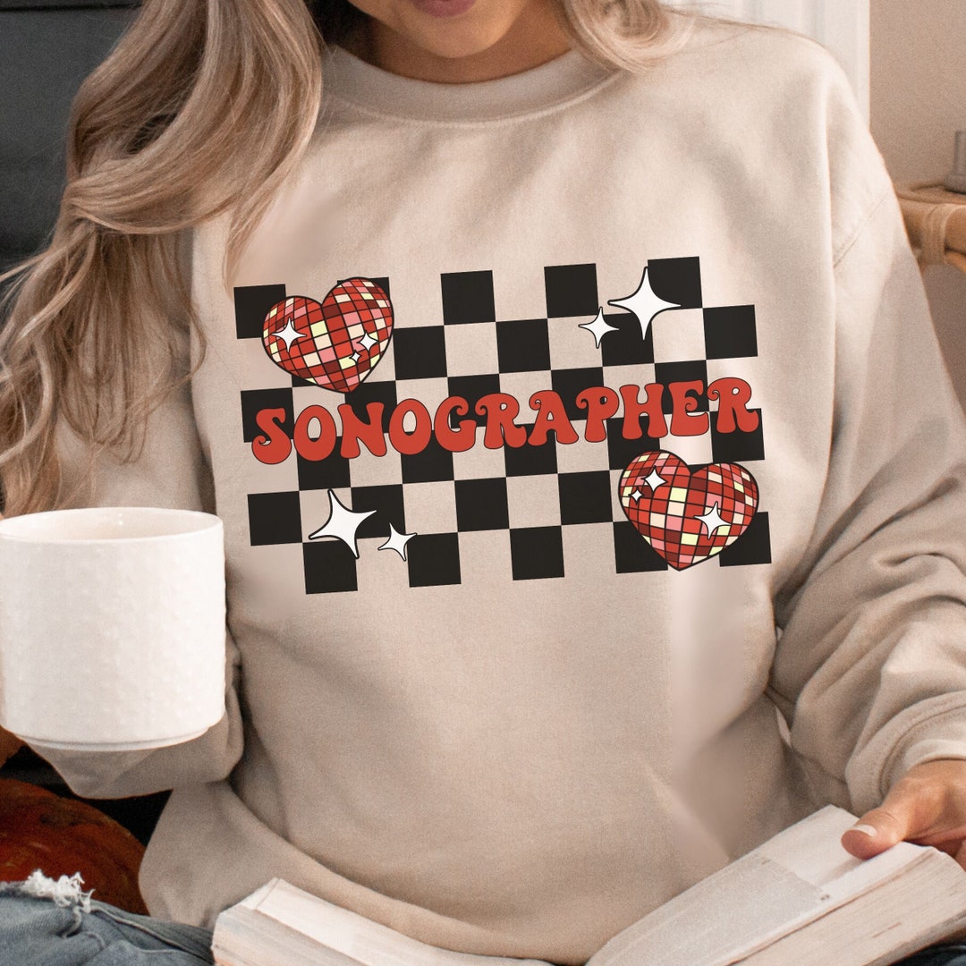 Sonographer Sweatshirt Retro Ultrasound Tech Sweater Cute Sonography ...