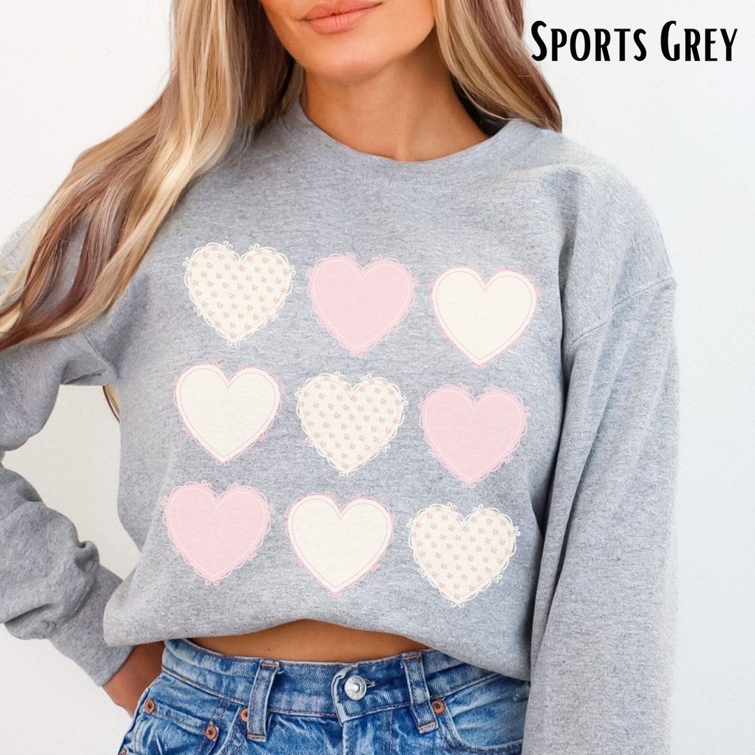 Coquette Hearts Sweatshirt Cute Preppy Cottagecore Sweater in My Soft ...