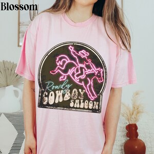Rowdy Cowboy Saloon Shirt Cute Vintage Cowgirl Tshirt Retro Country ...