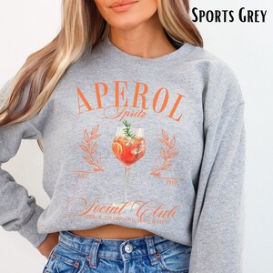 Aperol Spritz Sweatshirt Retro Cocktail Sweater Funny Social Hour Girls ...