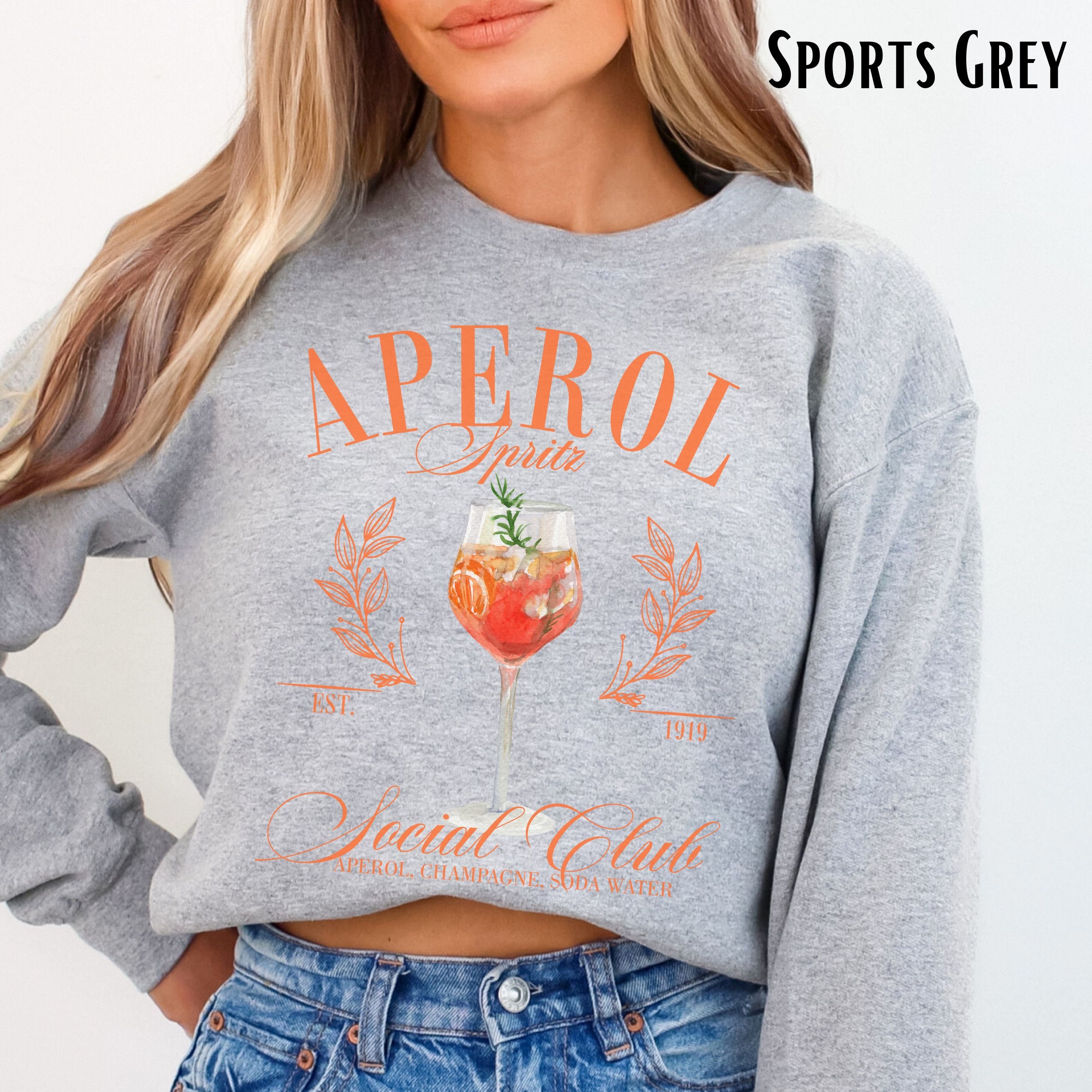 Aperol Spritz Sweatshirt Retro Cocktail Sweater Funny Social Hour Girls ...