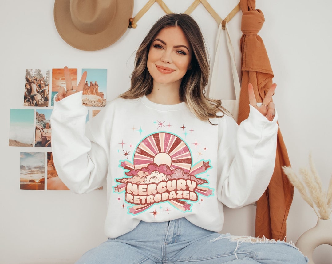 Mercury Retrodazed Sweatshirt Funny Astrology Sweater Vintage Retro ...