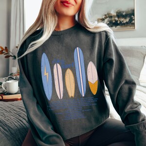 Comfort Colors Retro Surf Rules Sweatshirt Surf Board Preppy Crewneck ...