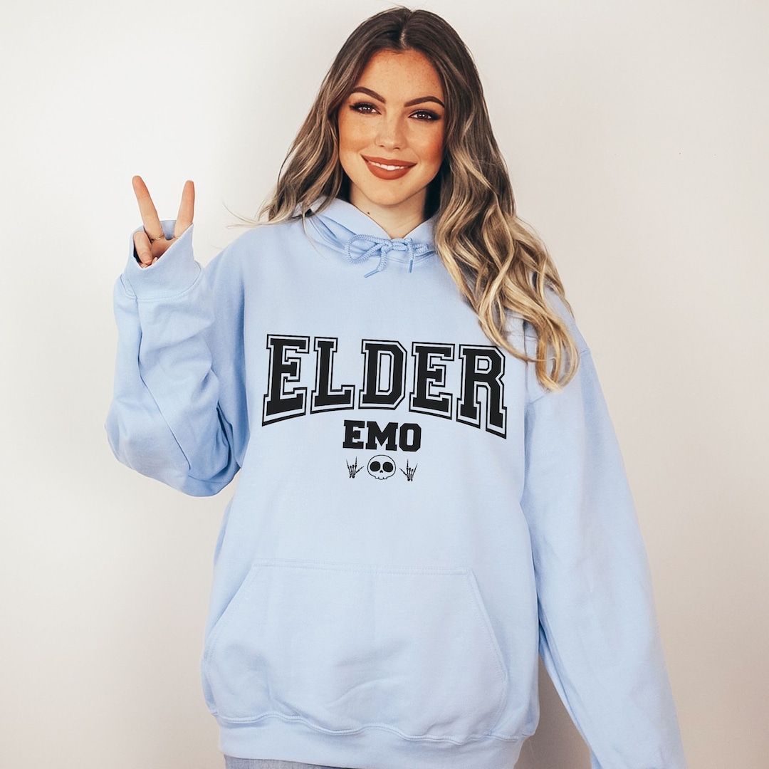 Elder Emo Sweatshirt Millennial Girl Sweater Funny Skull Hoodie for ...