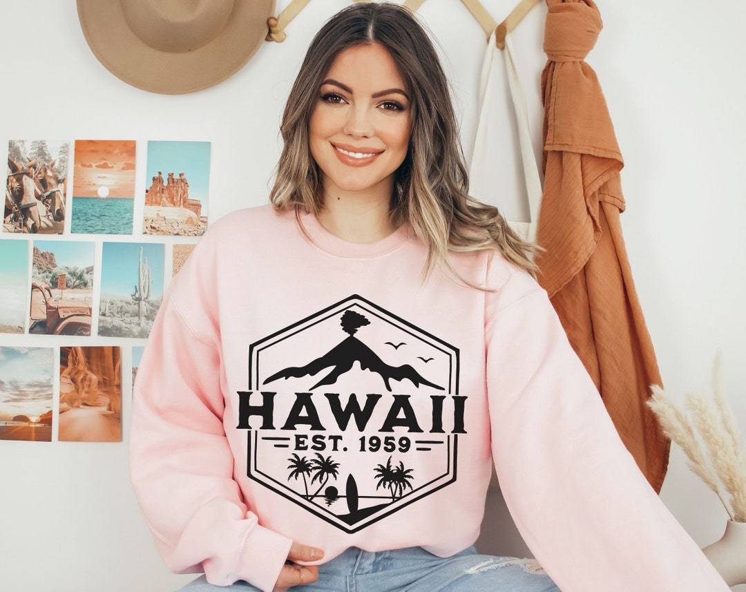 Hawaii Sweatshirt Cute Beachy Sweater Hawaiian Summer Crewneck Coconut ...