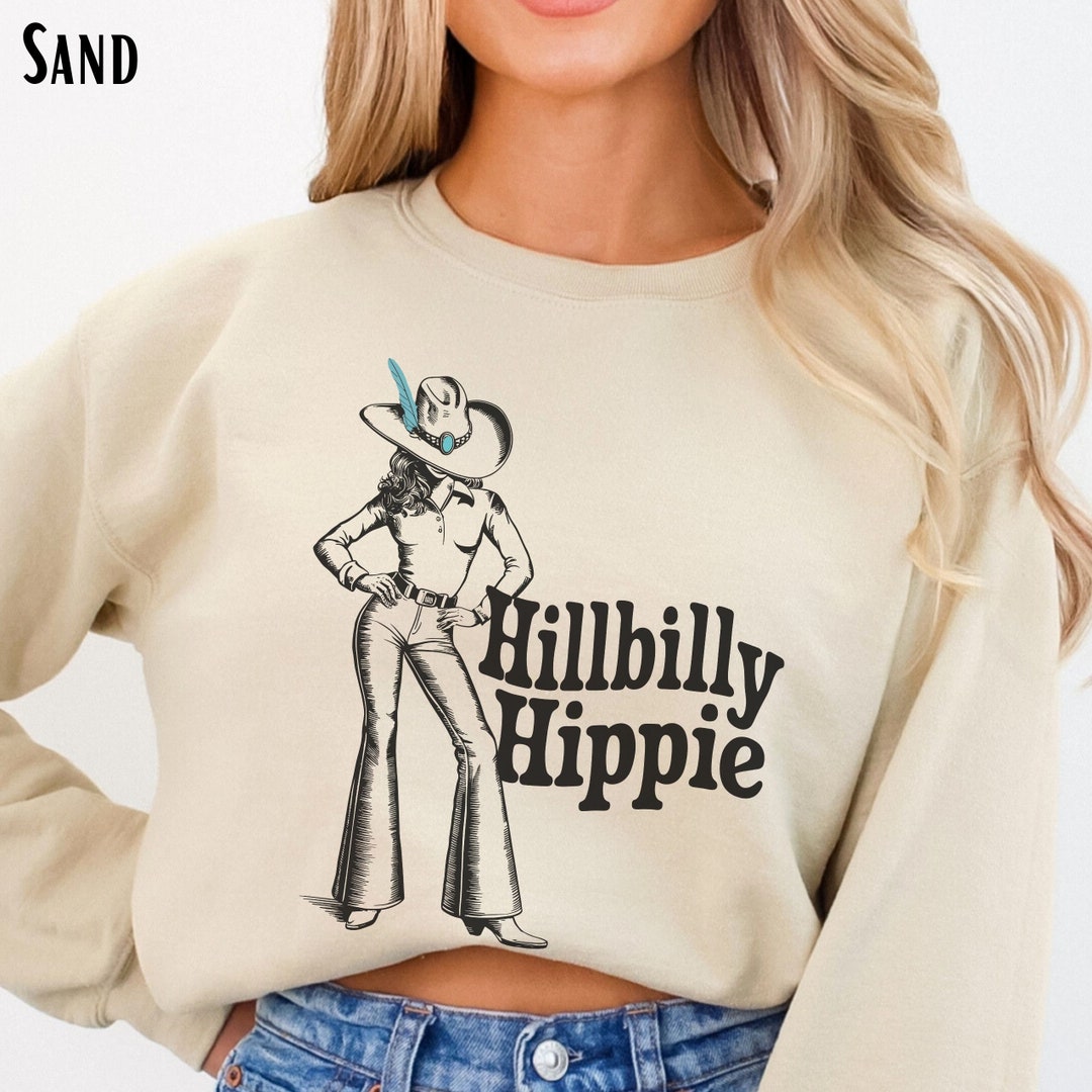Hippie Cowgirl Sweatshirt Vintage Hillbilly Sweater Retro Country Music ...