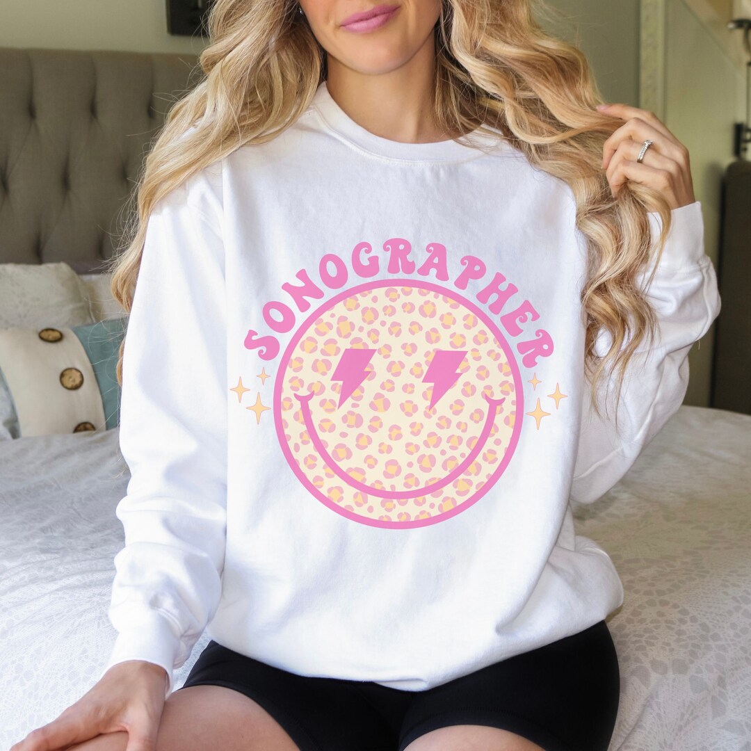Retro Sonographer Sweatshirt Ultrasound Tech Womens Crewneck Oversized ...