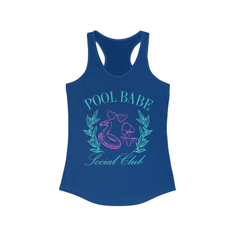 Pool Babe Tank Top Cute Beachy Racerback Funny Coconut VSCO Girl Preppy ...