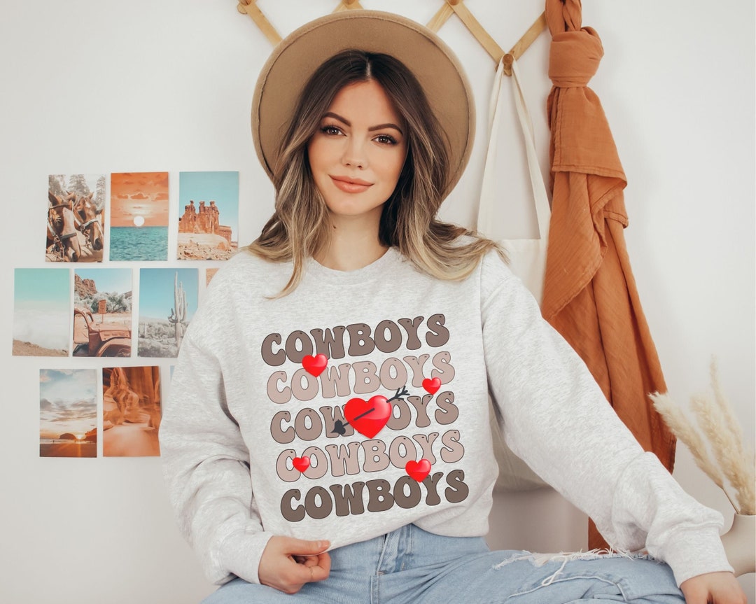 Western Valentine's Day Sweatshirt Cute Cowgirl Sweater Retro I Love ...
