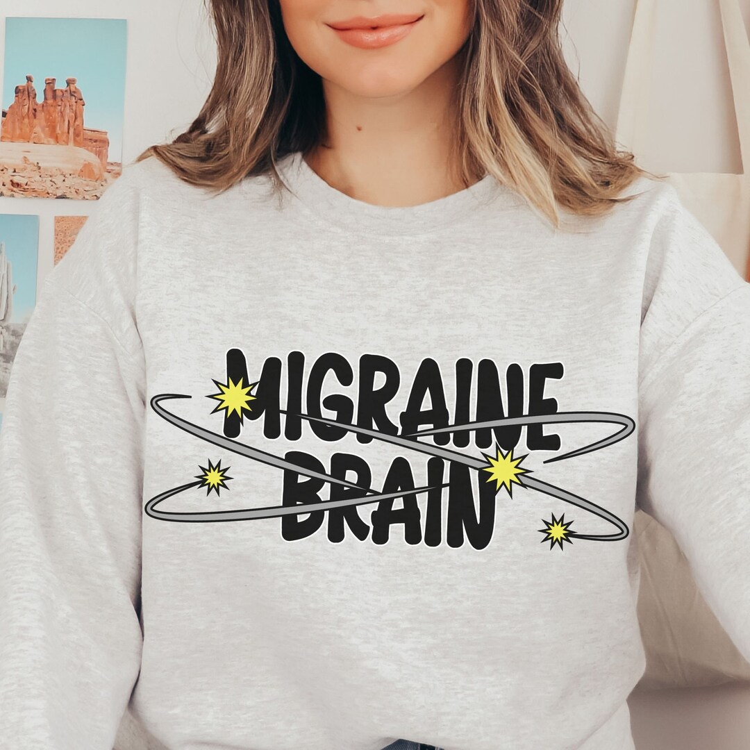 Migraine Brain Sweatshirt Retro Headache Oversized Sweater Cute Self ...