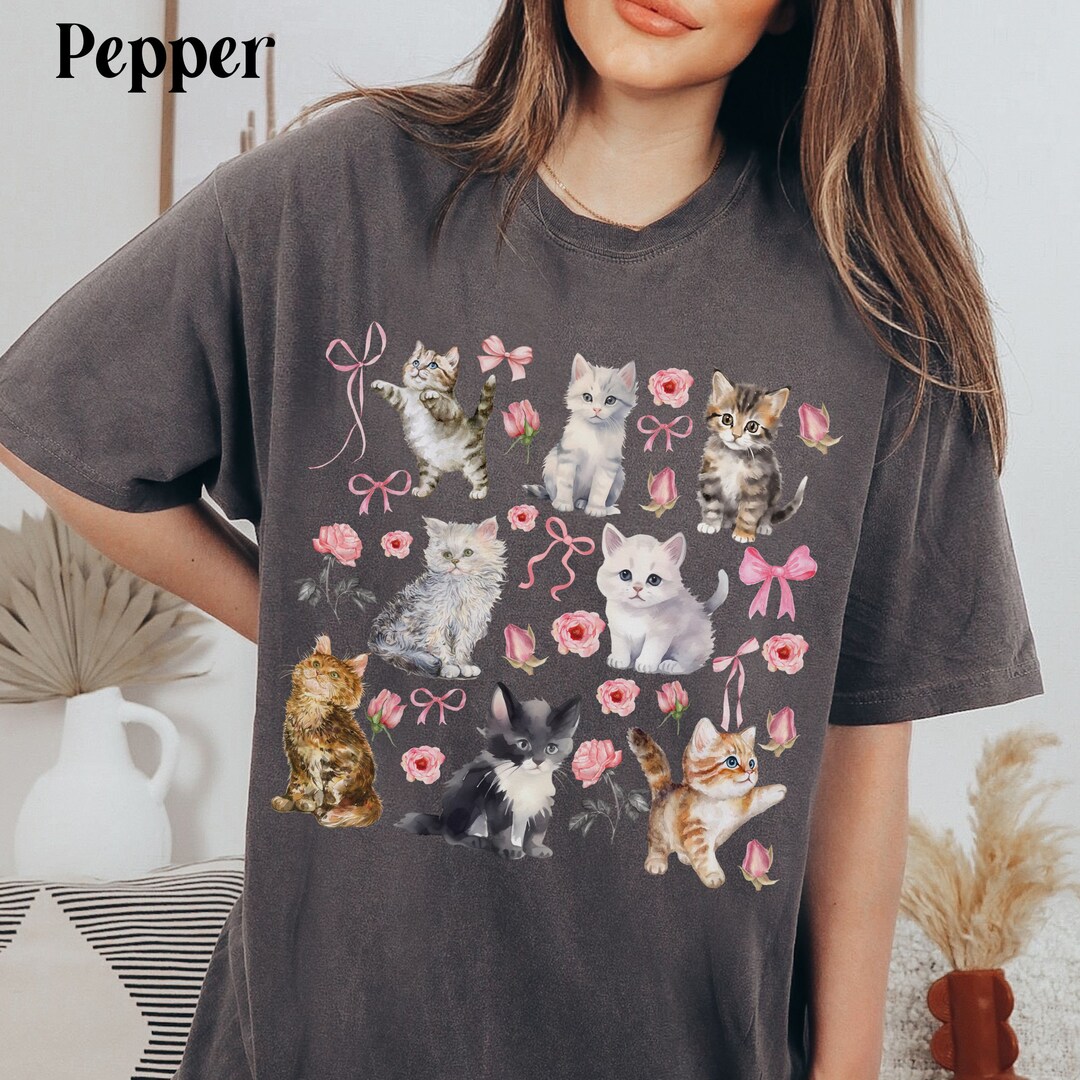 Coquette Kitten Shirt Cute Soft Girl Era Kitty Tshirt Preppy ...